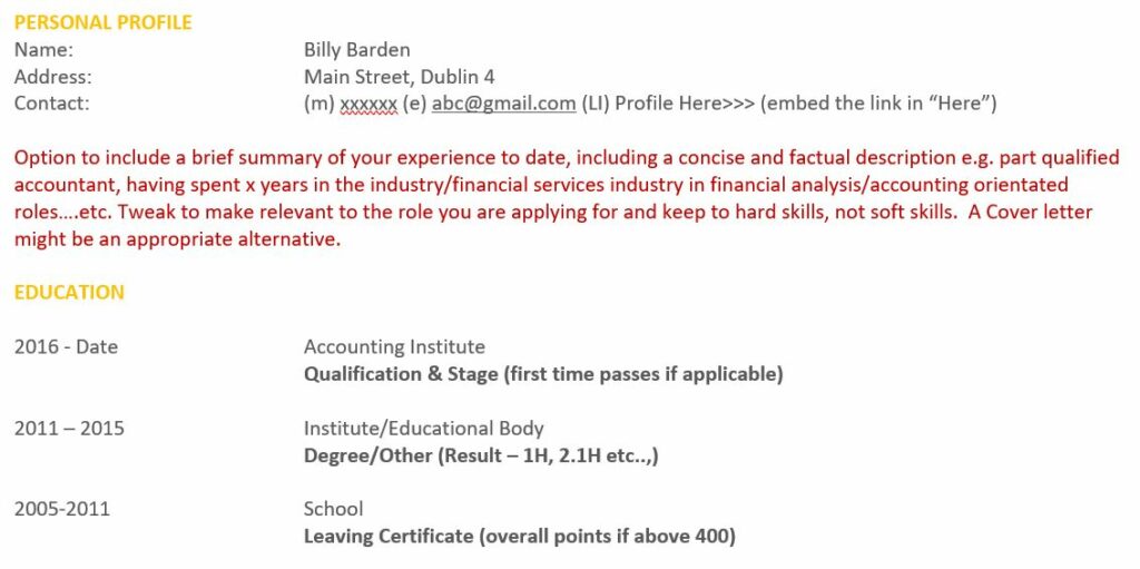 The perfect Part Qualified Accountant CV....by Barden - Barden